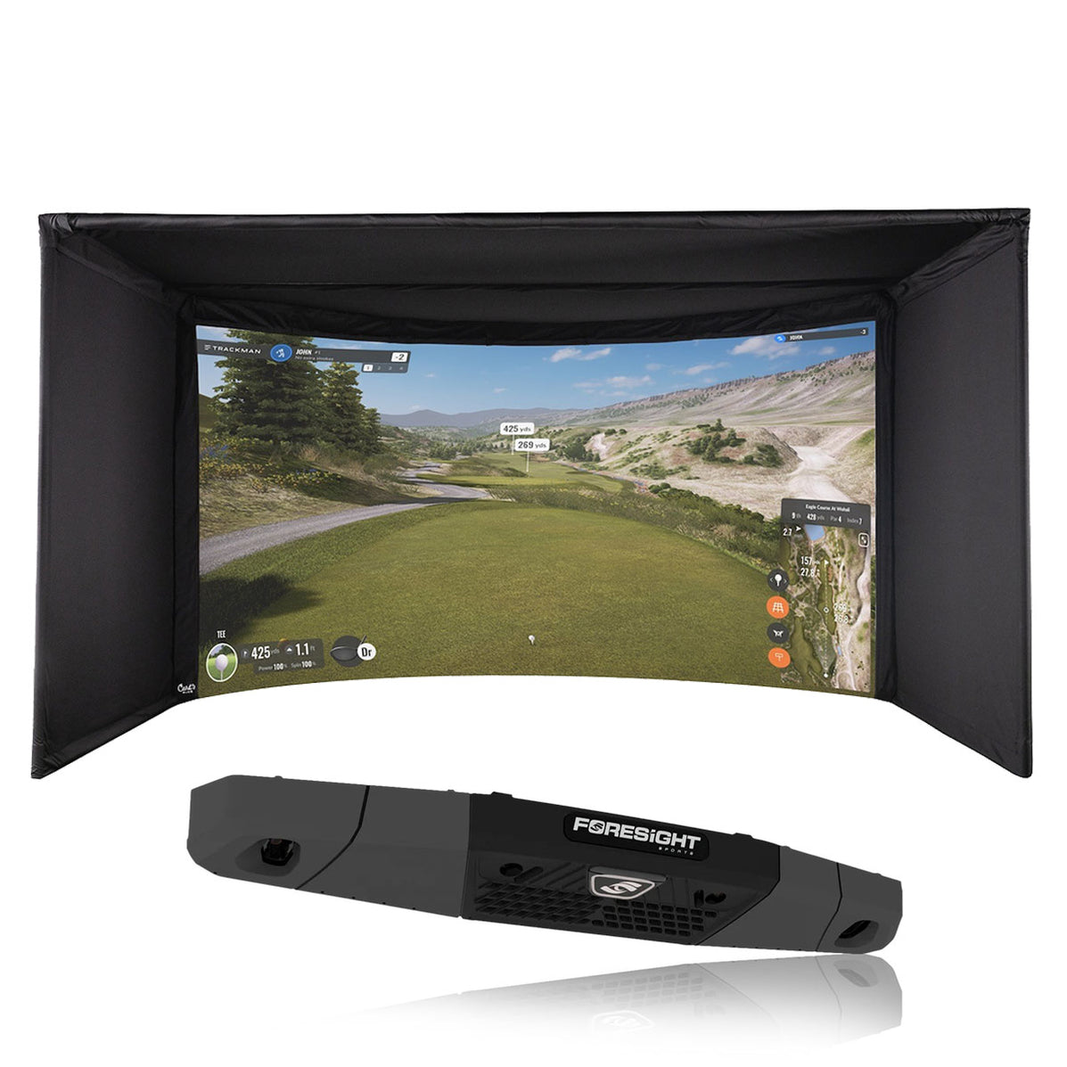 Foresight Falcon Carl's Place Curved Enclosure Home Golf Studio Package ...