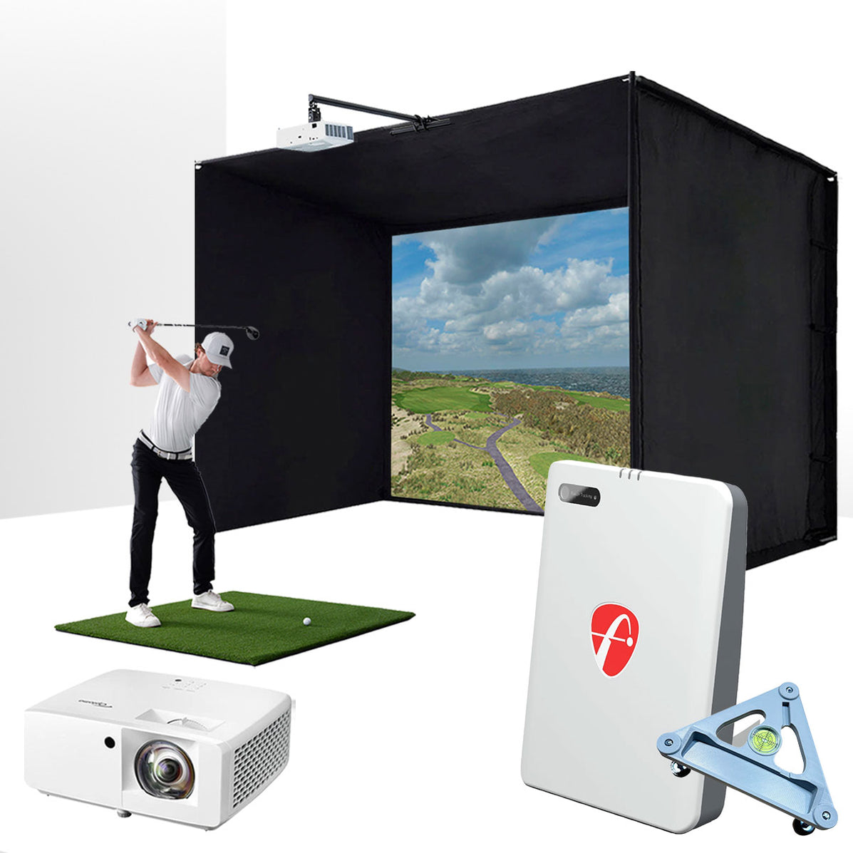 FlightScope Mevo Gen2 Golf Simulator | PlayBetter SimStudio™ Essentials Package