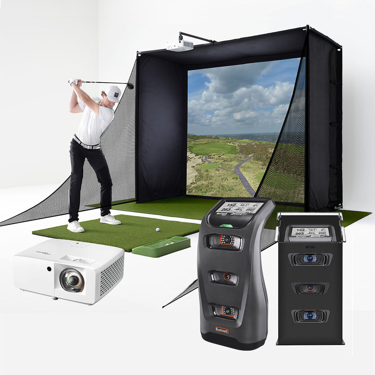 Bushnell Launch Pro Golf Simulator with PlayBetter SimStudio™ Package