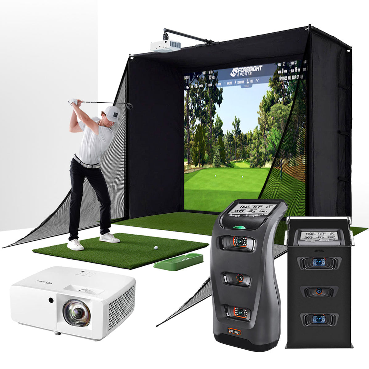 Bushnell Launch Pro Golf Simulator with PlayBetter SimStudio™ Package