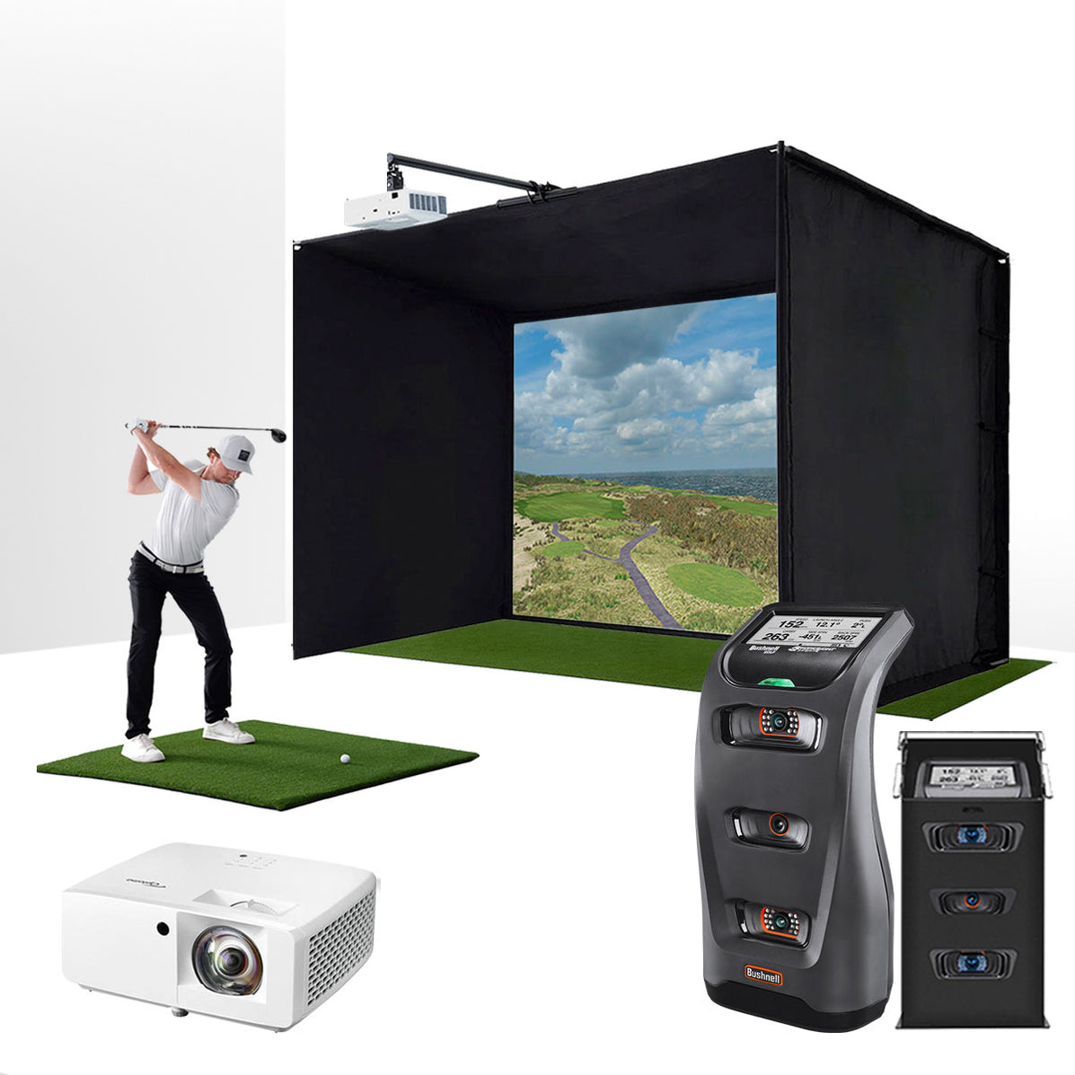 Bushnell Launch Pro Golf Simulator with PlayBetter SimStudio™ Package