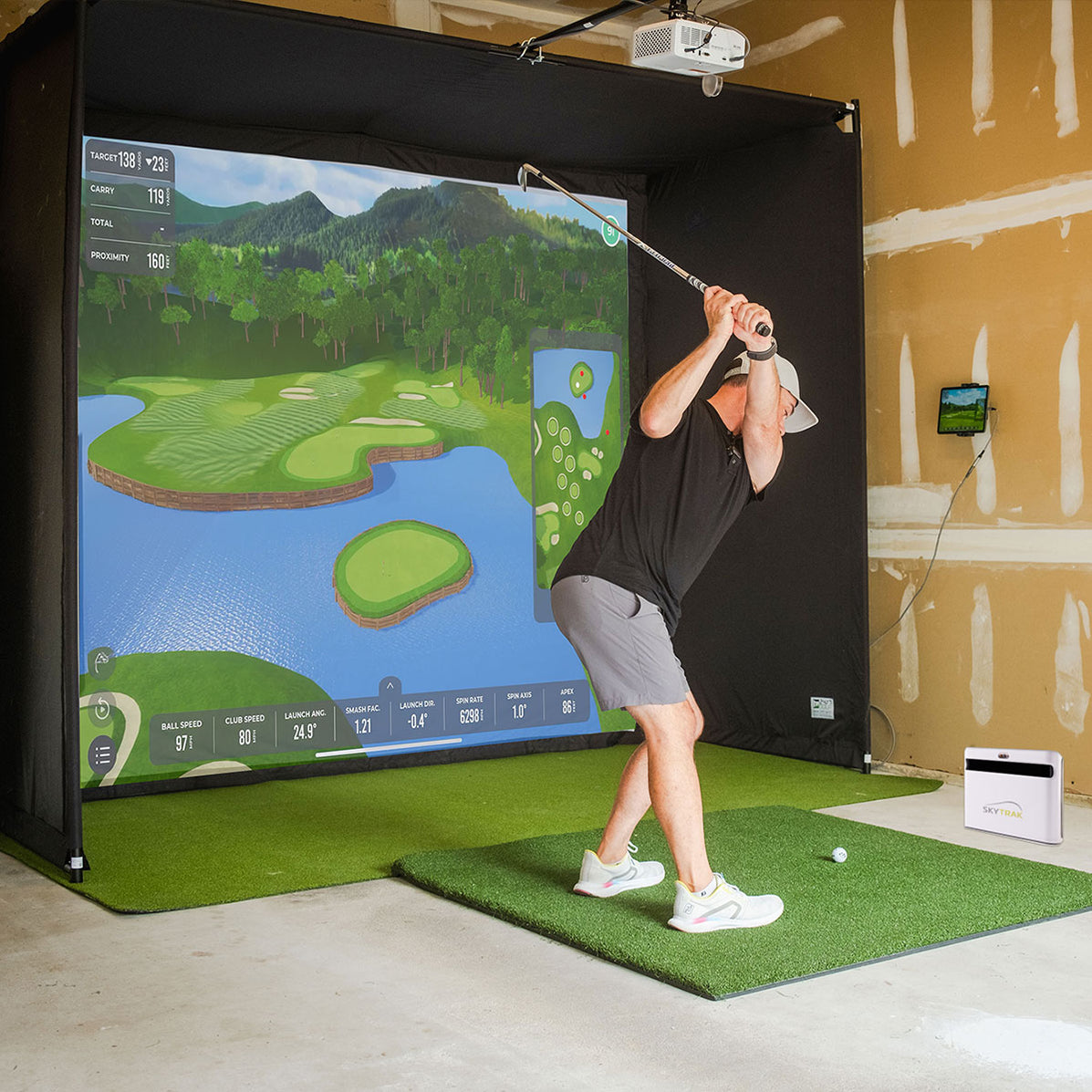 PlayBetter SimStudio™ Garage Edition by Golficity | Best Home Garge Golf Studio