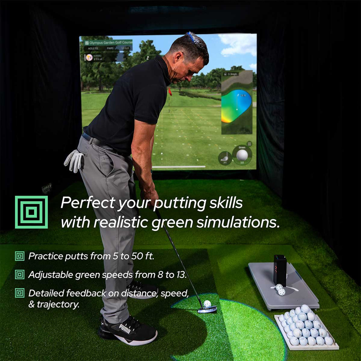Square Golf Indoor Launch Monitor Home Golf Studio Complete Package ...
