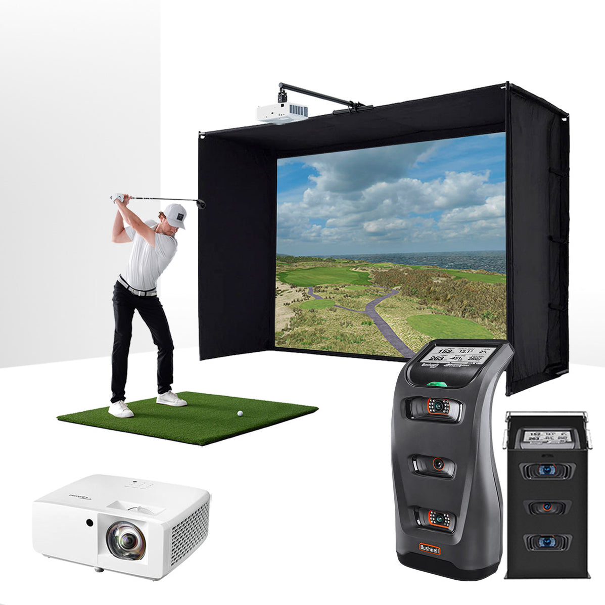 Bushnell Launch Pro Golf Simulator with PlayBetter SimStudio™ Package