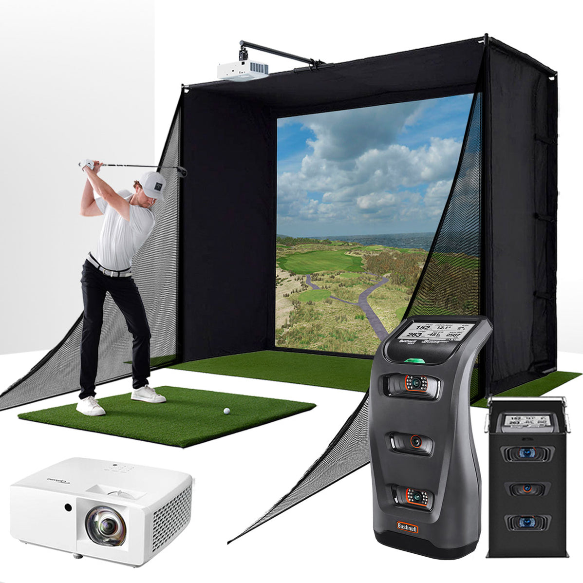 Bushnell Launch Pro Golf Simulator with PlayBetter SimStudio™ Package