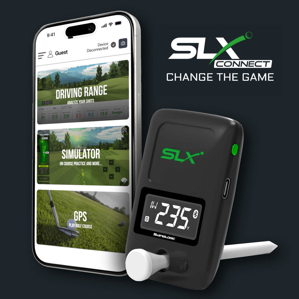 Shop Swing Logic SLX HYBRID Mini Mobile Launch Monitor & GPS — PlayBetter